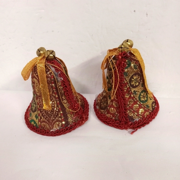 Hand-crafted | Holiday | 2 Vintage Embellished Christmas Cloth Bells ...